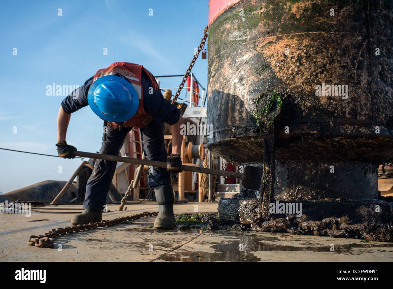 Seaman Chance Johnson, a buoy deck crewmember aboard the Coast Guard ...