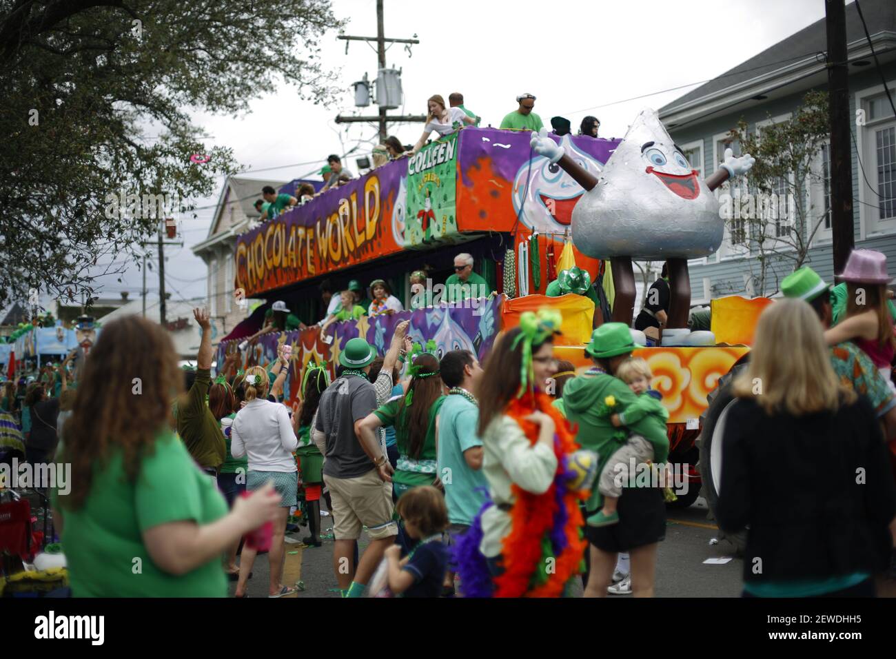 The Irish Channel St Patrick's Day parade makes its way along Magazine ...