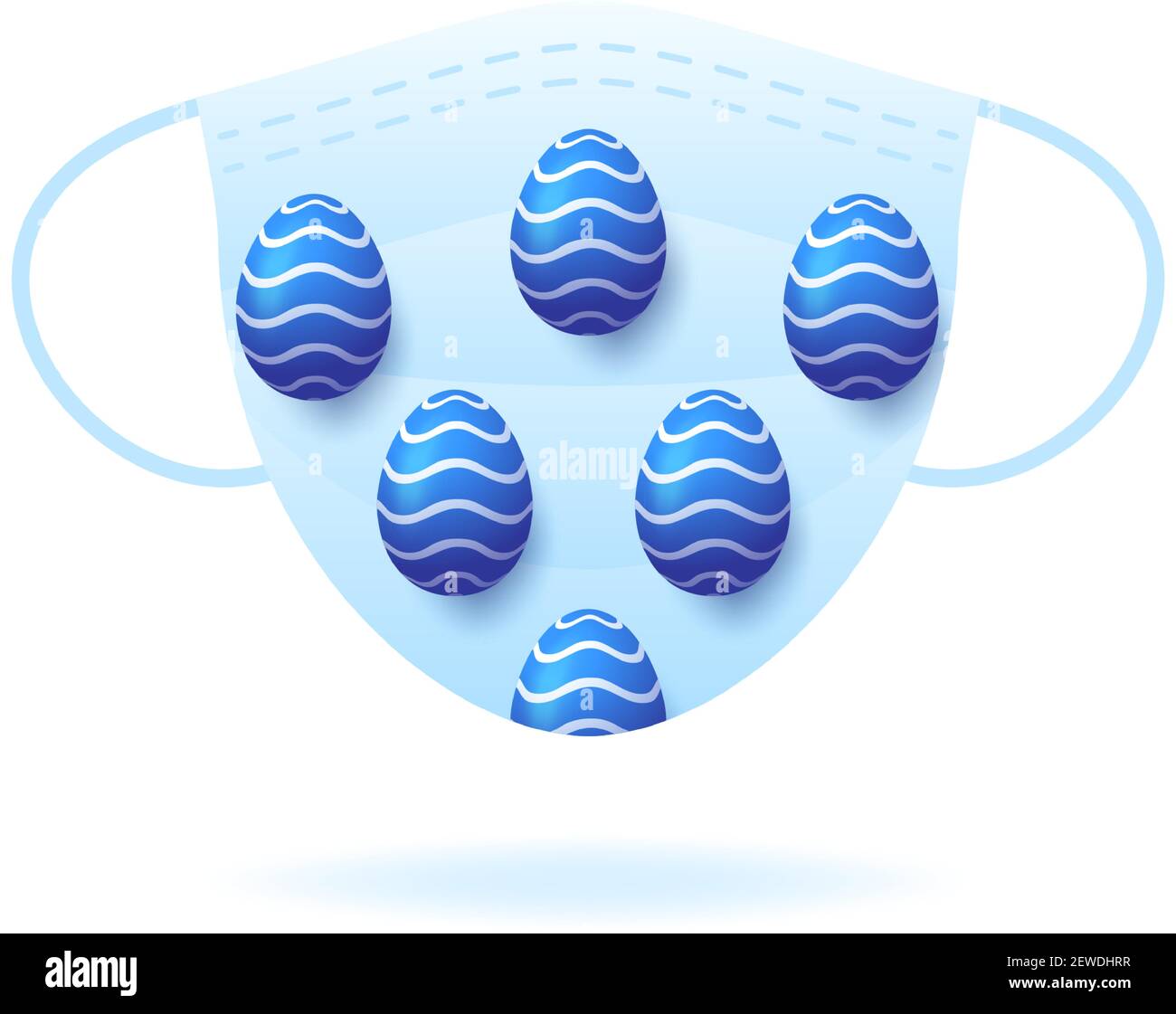 Medical face mask with text Happy Easter. Easter greetings trend ...