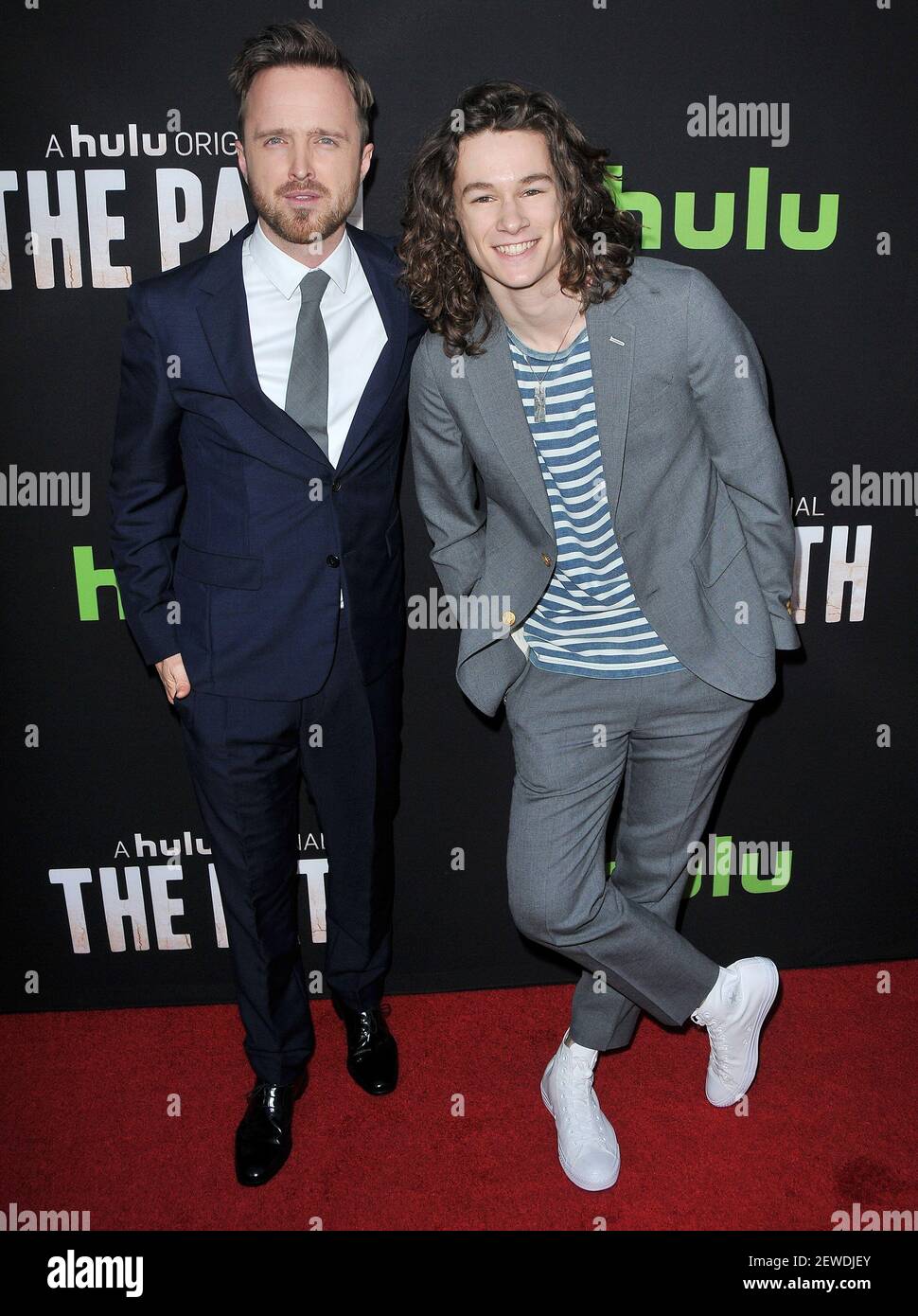 (L-R) Aaron Paul and Kyle Allen arrives at Hulu's "The Path" Los ...