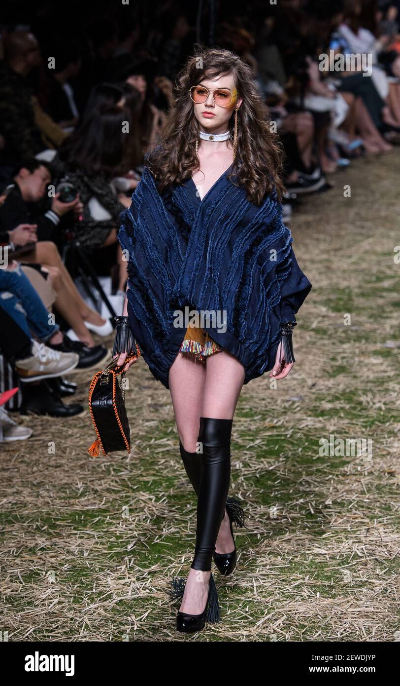 South Korean model on the runway during a Hera-2016 F/W Seoul fashion ...