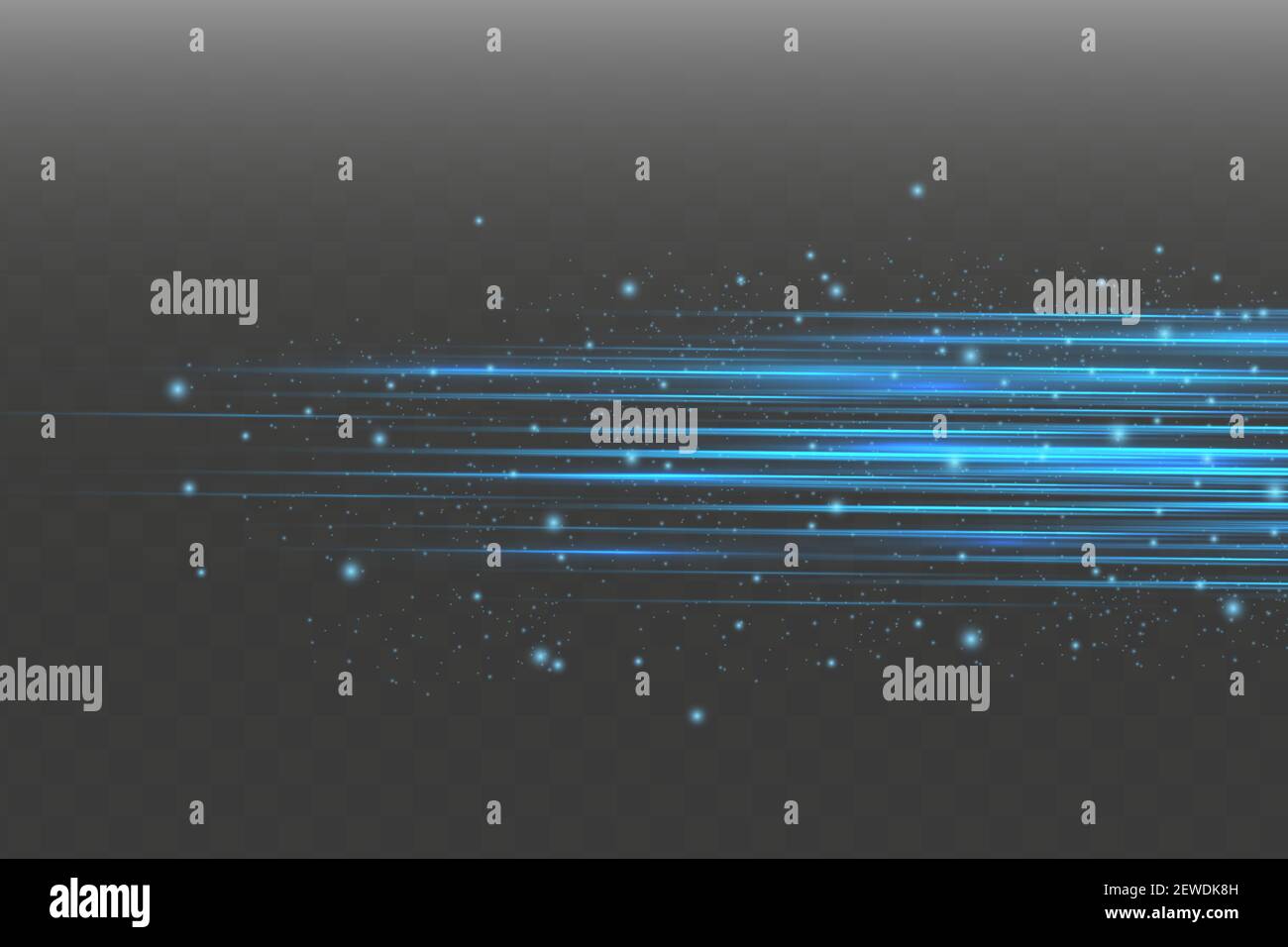 Abstract blue laser beam. Transparent isolated on black background ...