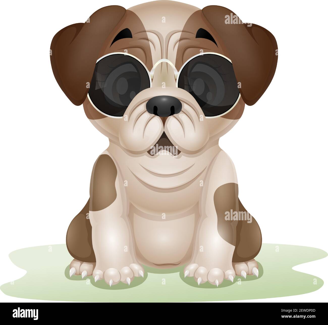 Cute puppy pug cartoon isolated on white background Stock Vector Image ...