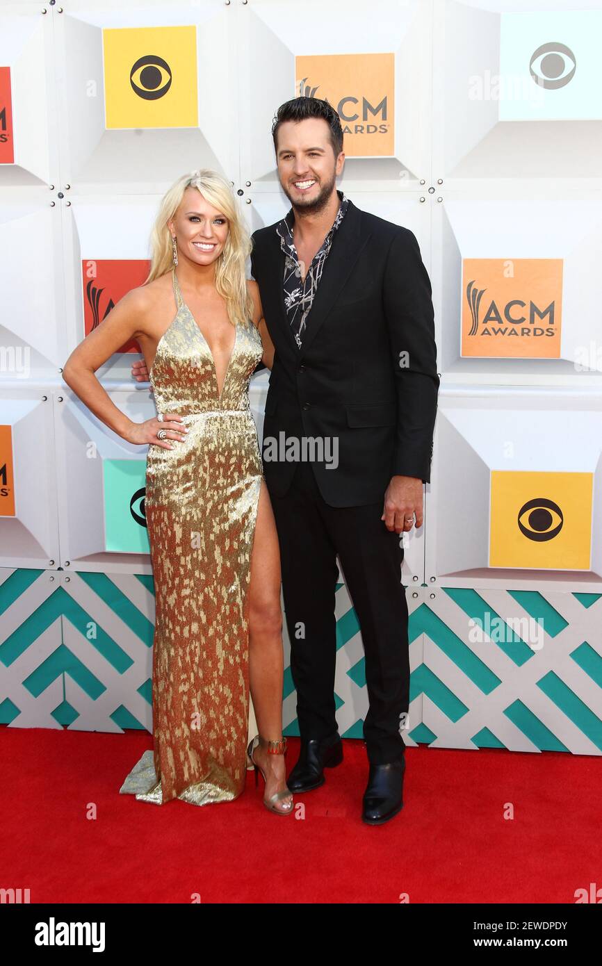 Caroline Bryan, Luke Bryan at arrivals for the 51st Academy Of Country ...