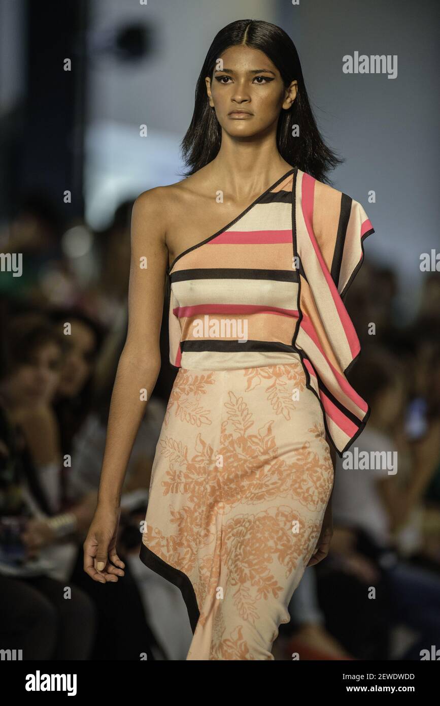 A model walks on the runway during the Faven fashion show during Minas ...
