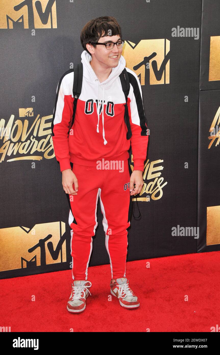 Brandon Wardell attends the 2016 MTV Movie Awards at Warner Brothers ...