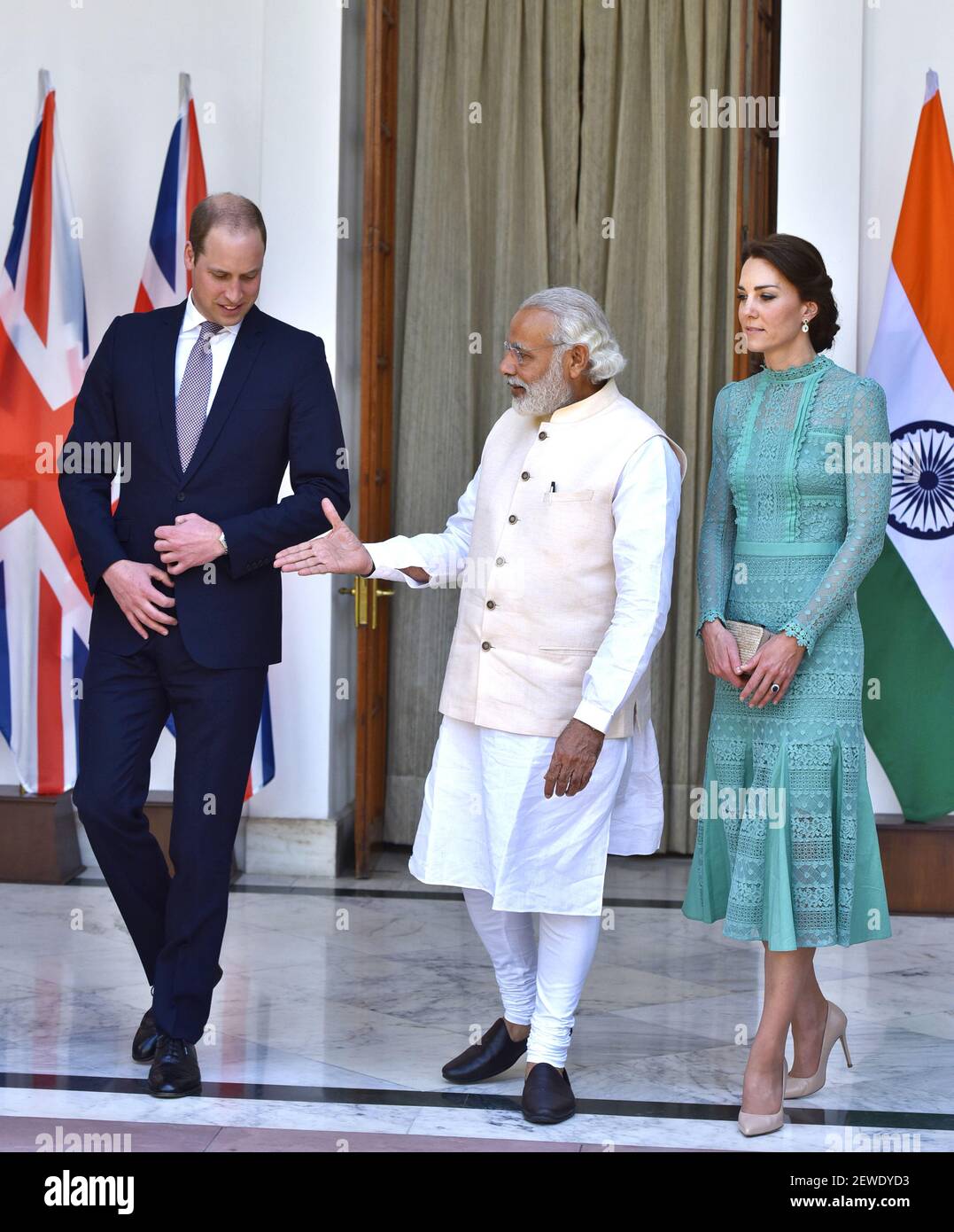 Prime Minister Narendra Modi with Britain's Prince William and his wife ...