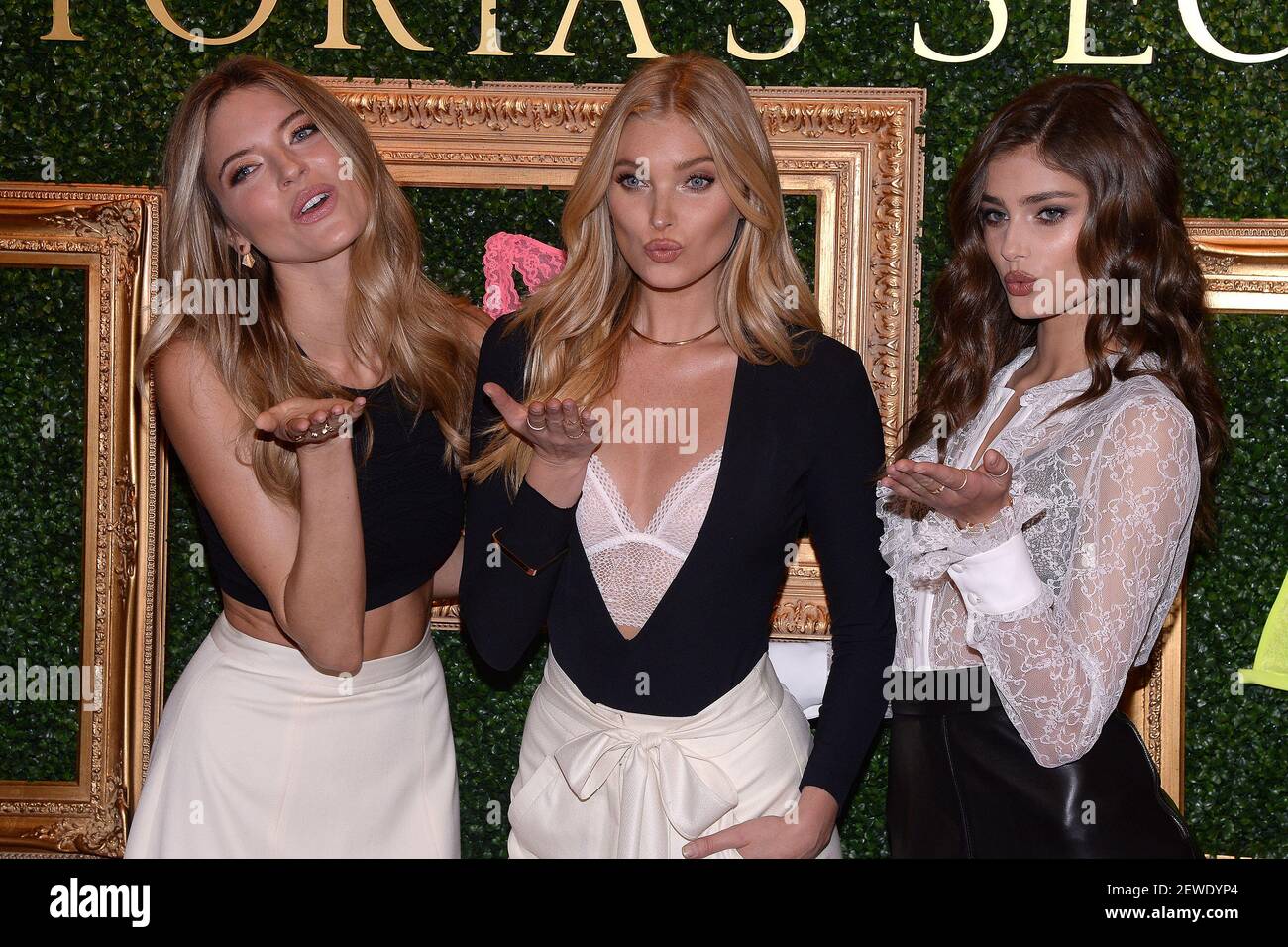 (L-R) Models Martha Hunt, Elsa Hosk and Taylor Hill attend the Victoria ...