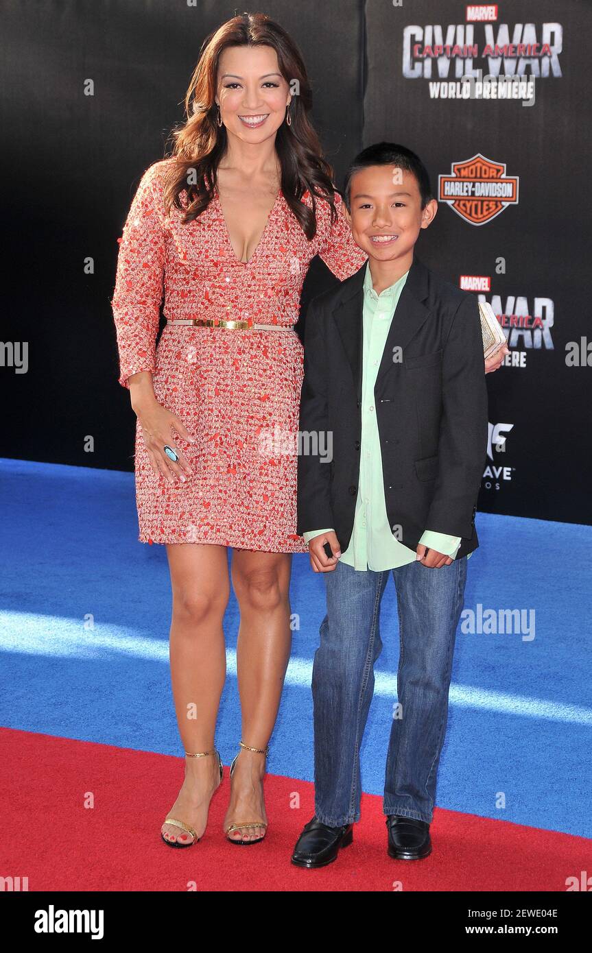 (L-R) Ming-Na Wen and Son arrives at Marvel's "Captain America: Civil ...