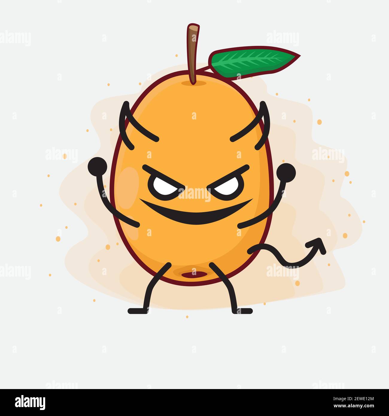 Vector Illustration of Loquat Fruit Character with cute face, simple ...