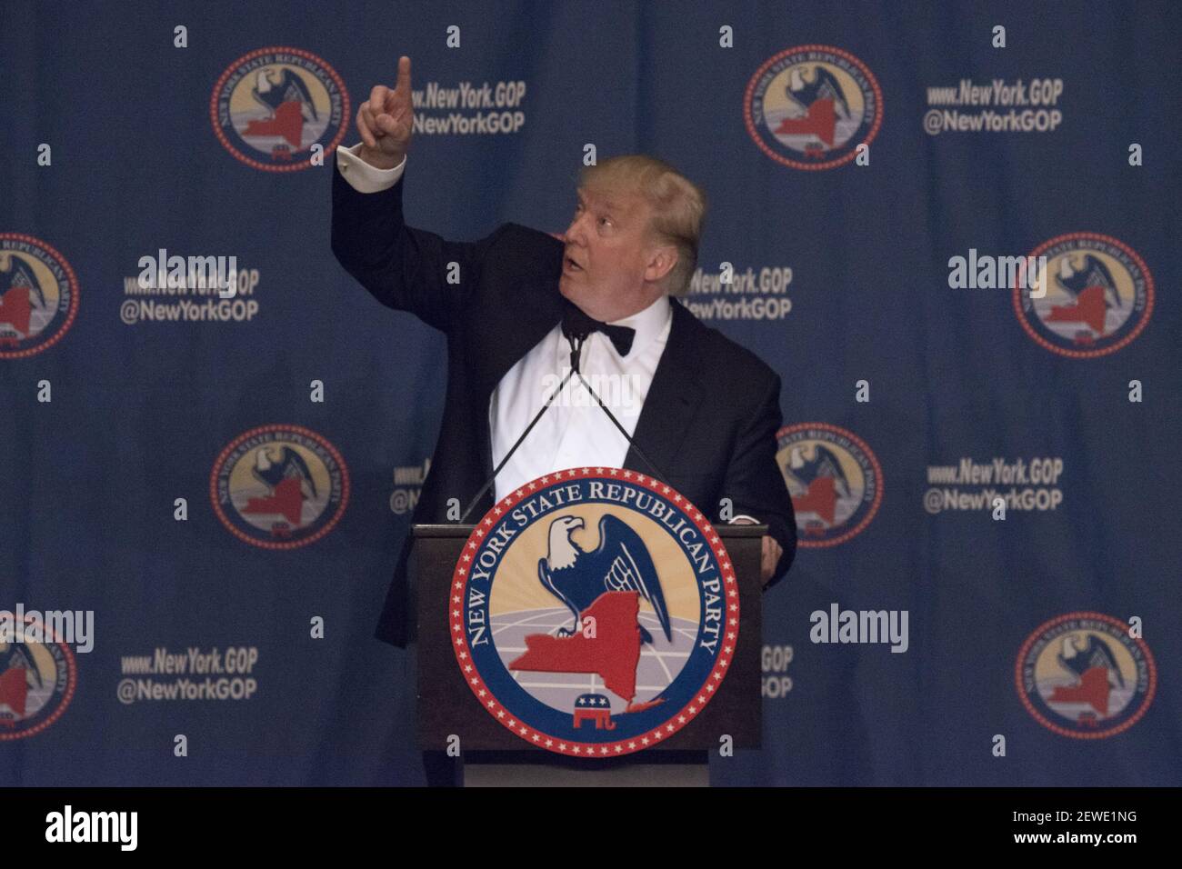 Republican Presidential Candidate Donald Trump speaks at the New York ...