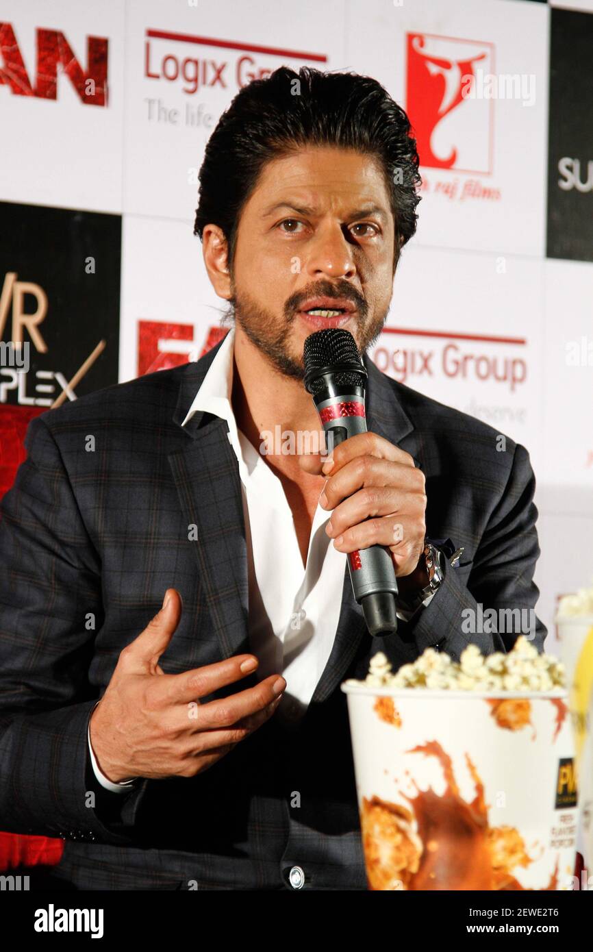 Bollywood actor Shah Rukh Khan interacting with fans during a press ...