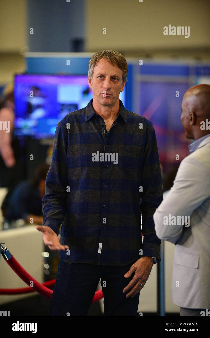 Tony Hawk and Co-anchor of CNBC’s "Squawk Alley" Jon Fortt attends the ...