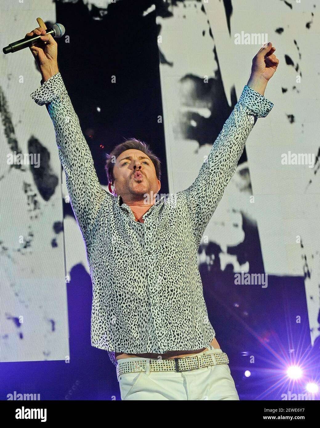 Simon Le Bon of the band Duran Duran in concert at Austin360 ...