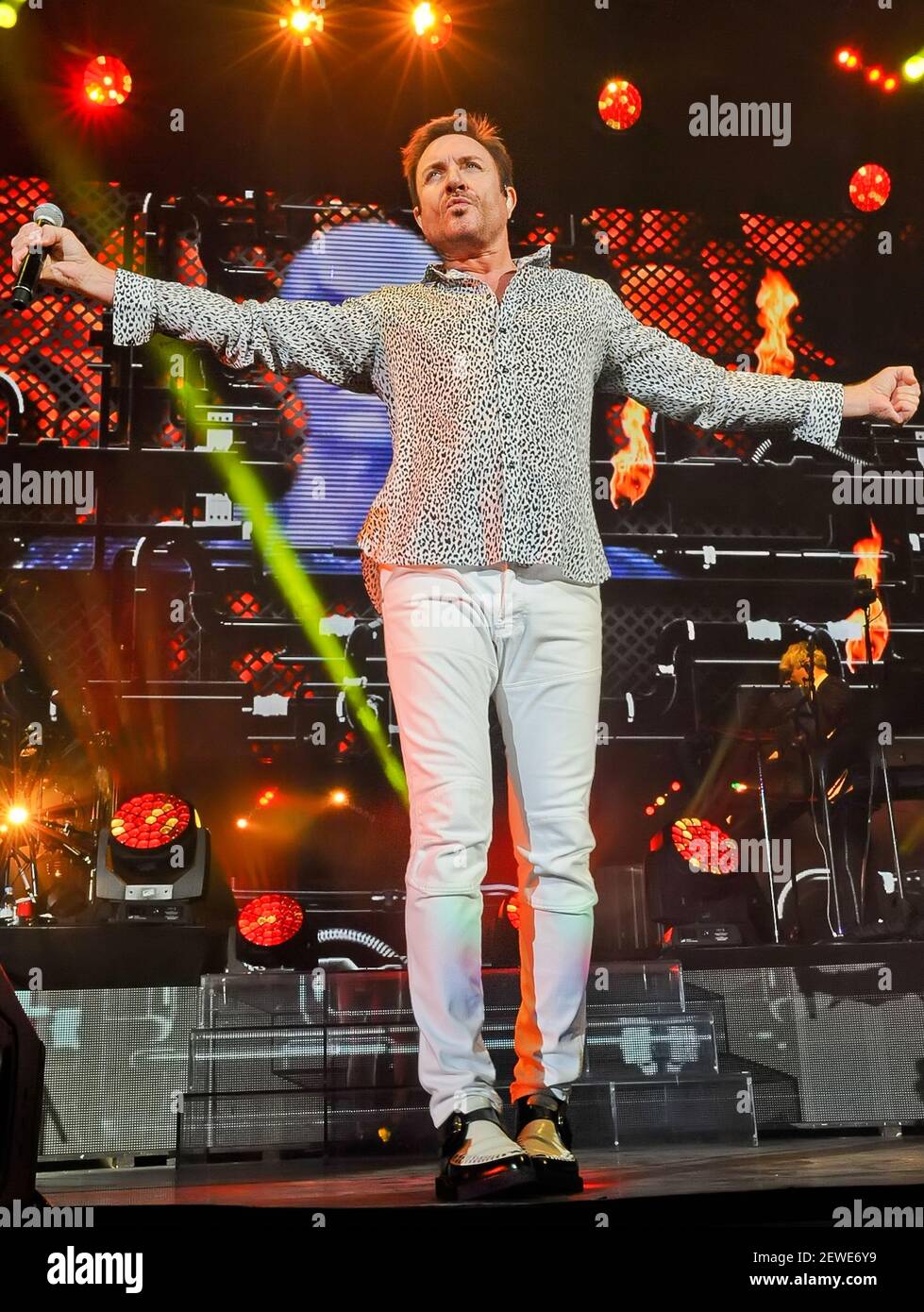 Simon Le Bon of the band Duran Duran in concert at Austin360 ...