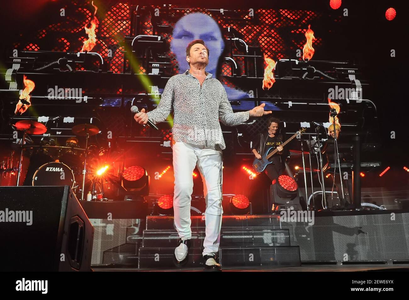 Simon Le Bon of the band Duran Duran in concert at Austin360 ...