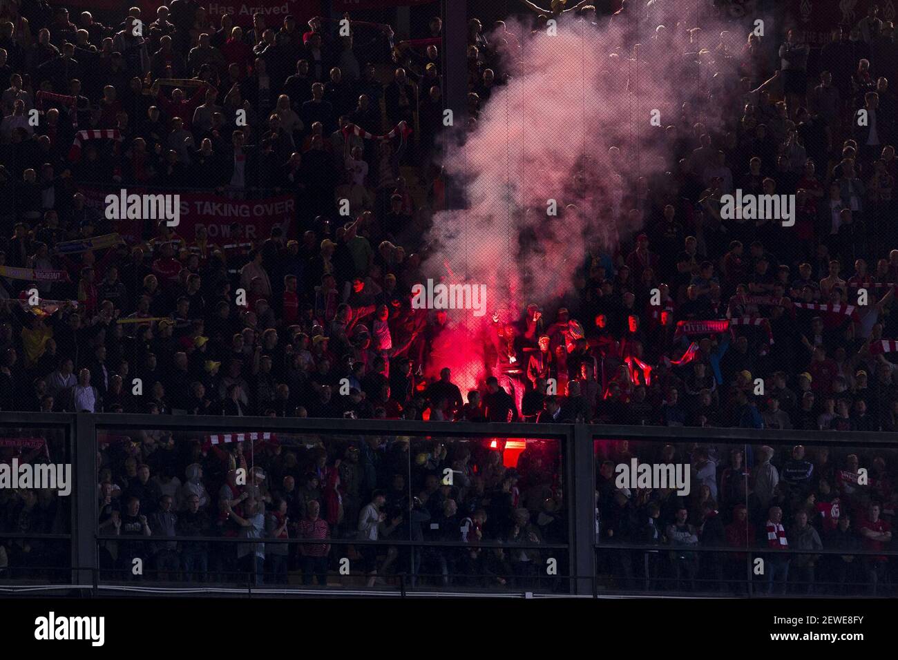 liverpool fc fans during UEFA Europa League semi-final first leg match ...