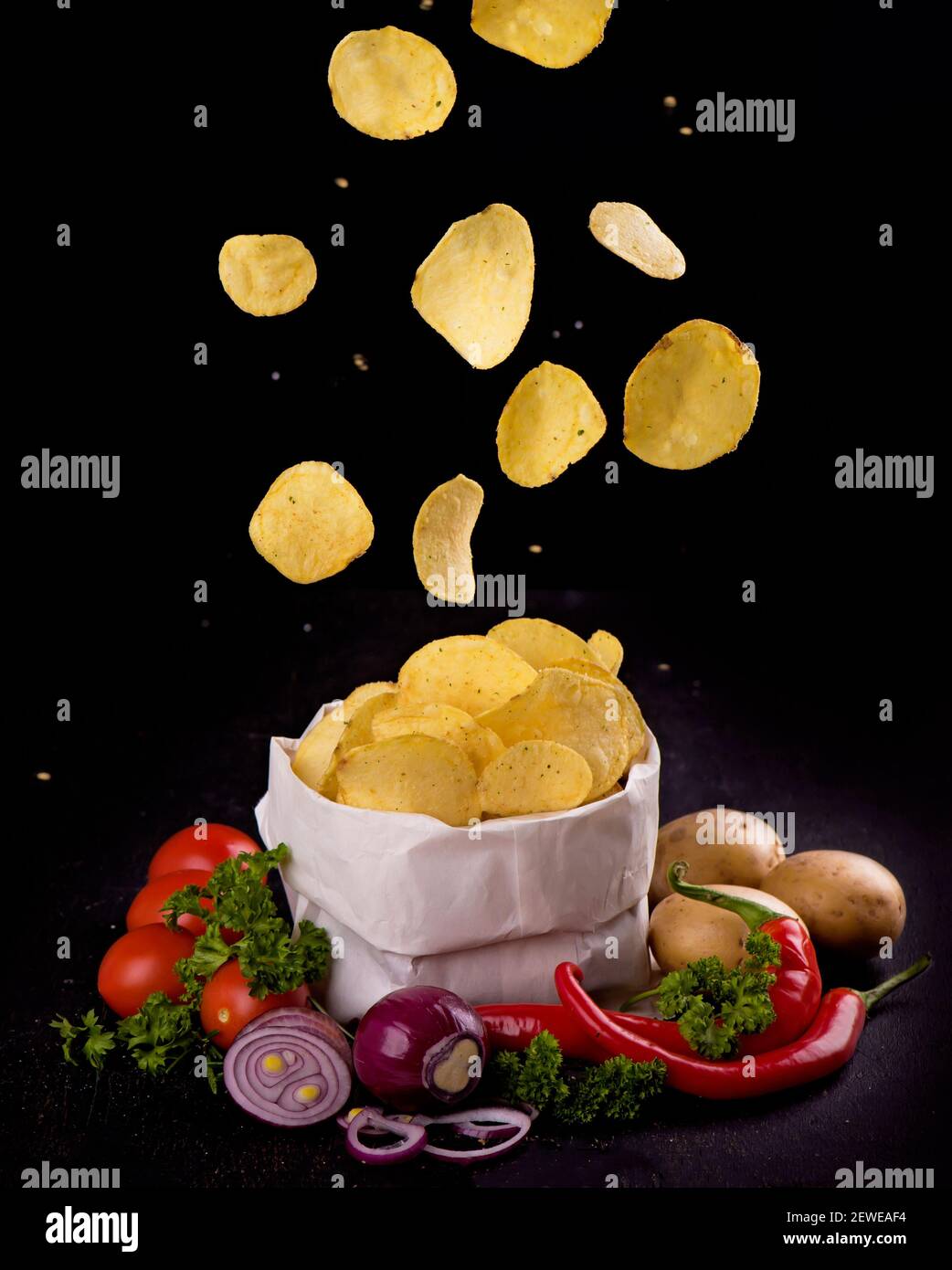 Bag of chips on table hi-res stock photography and images - Alamy