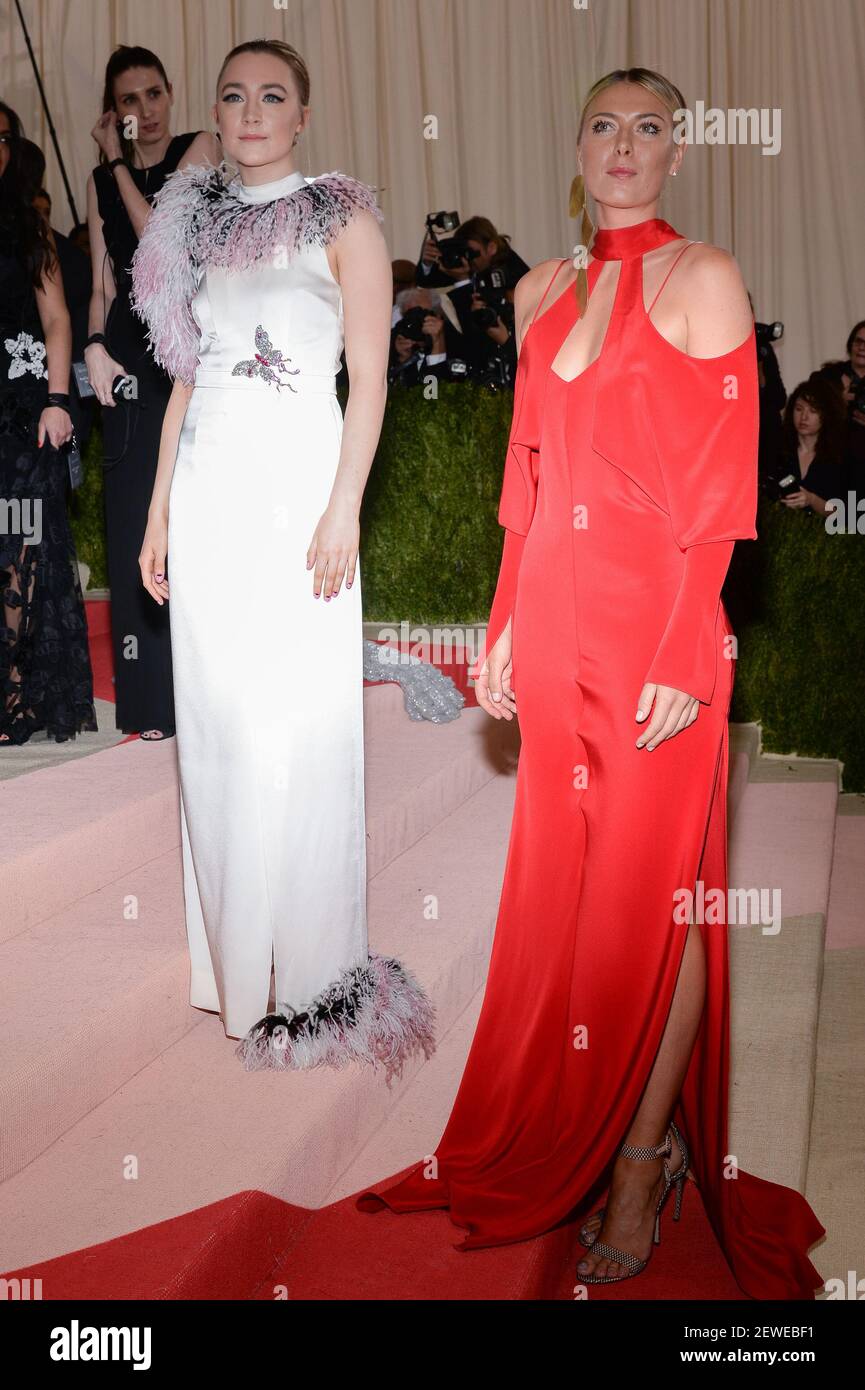 Saoirse Ronan and Maria Sharapova arriving at the 2016 Costume ...