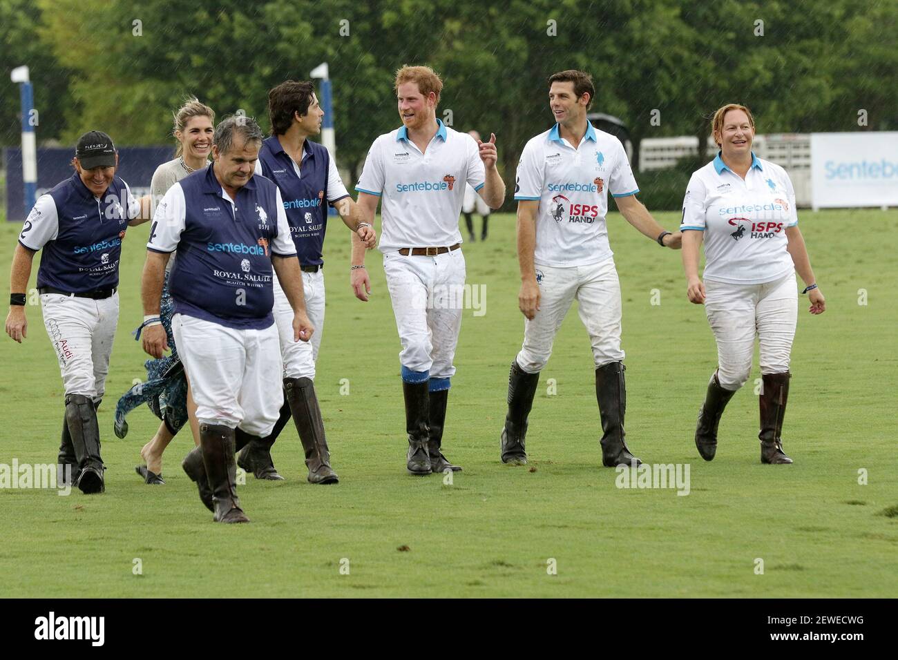 Nacho Figueras, Prince Harry, Malcom Borwick and Melissa Ganzi are seen ...