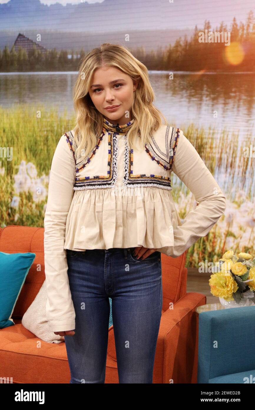 Actress Chloe Grace Moretz is seen on the set of 'Despierta America ...