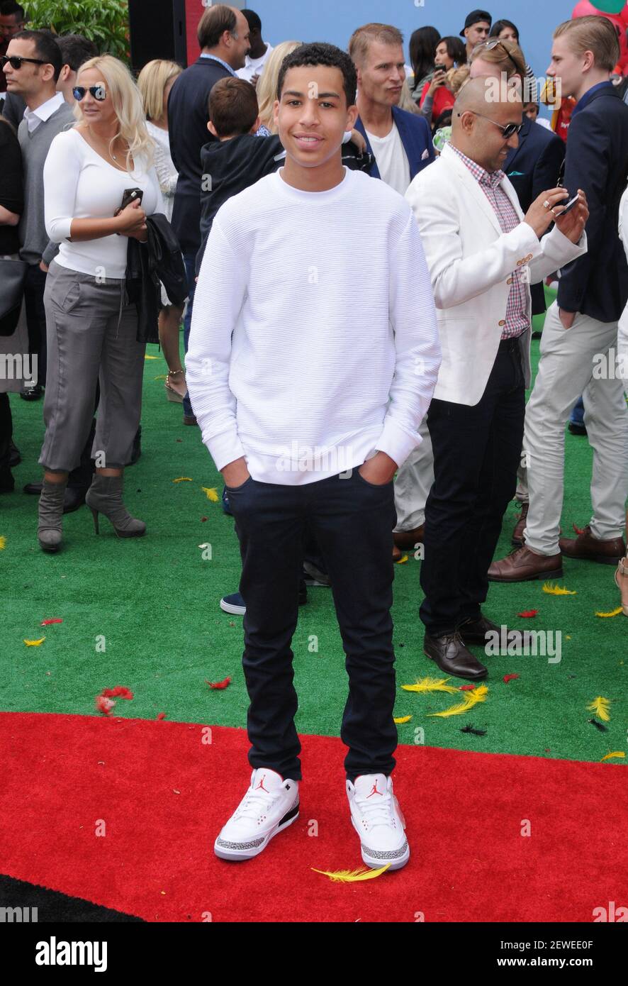 Marcus Scribner attending the premiere of "The Angry Birds Movie" held ...