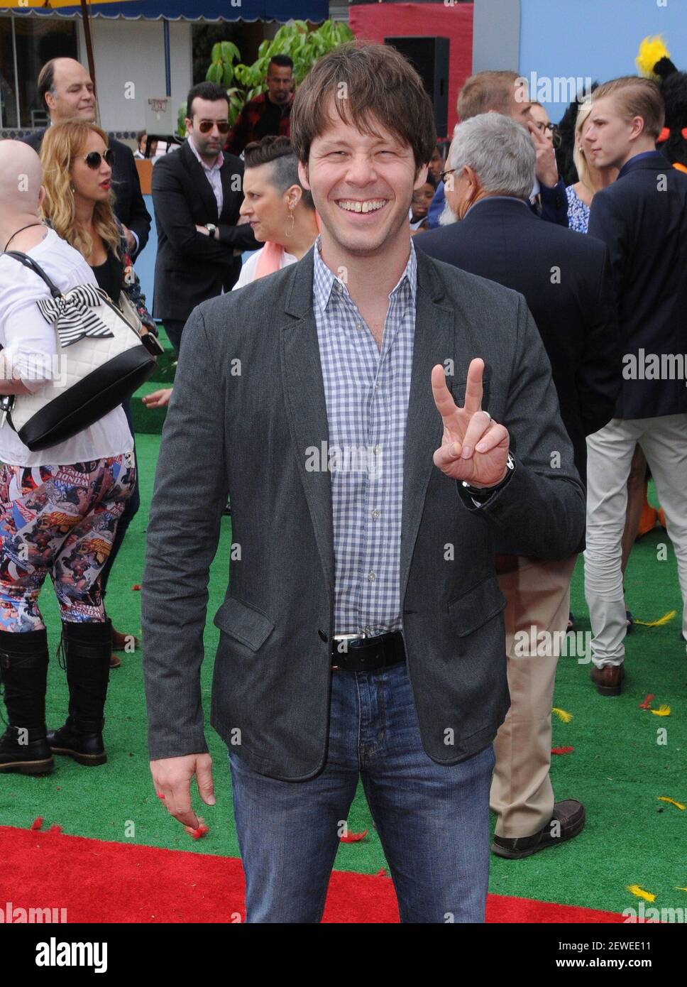 Ike Barinholtz attending the premiere of "The Angry Birds Movie" held ...