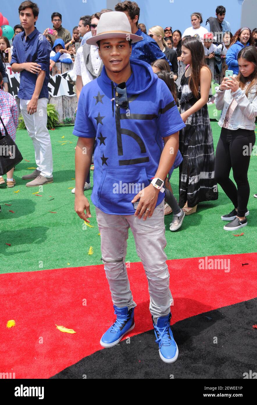 Cory Hardrict attending the premiere of "The Angry Birds Movie" held at ...