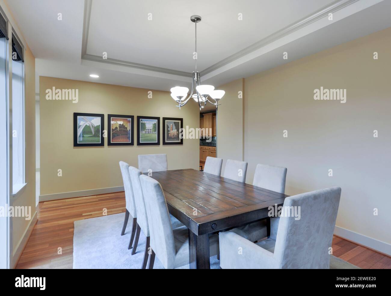 Modern residential dining room interior Stock Photo - Alamy