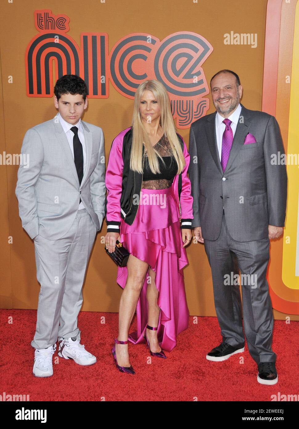 (L-R) Max, Karyn Fields and Joel Silver arrives at "The Nice Guys" Los ...