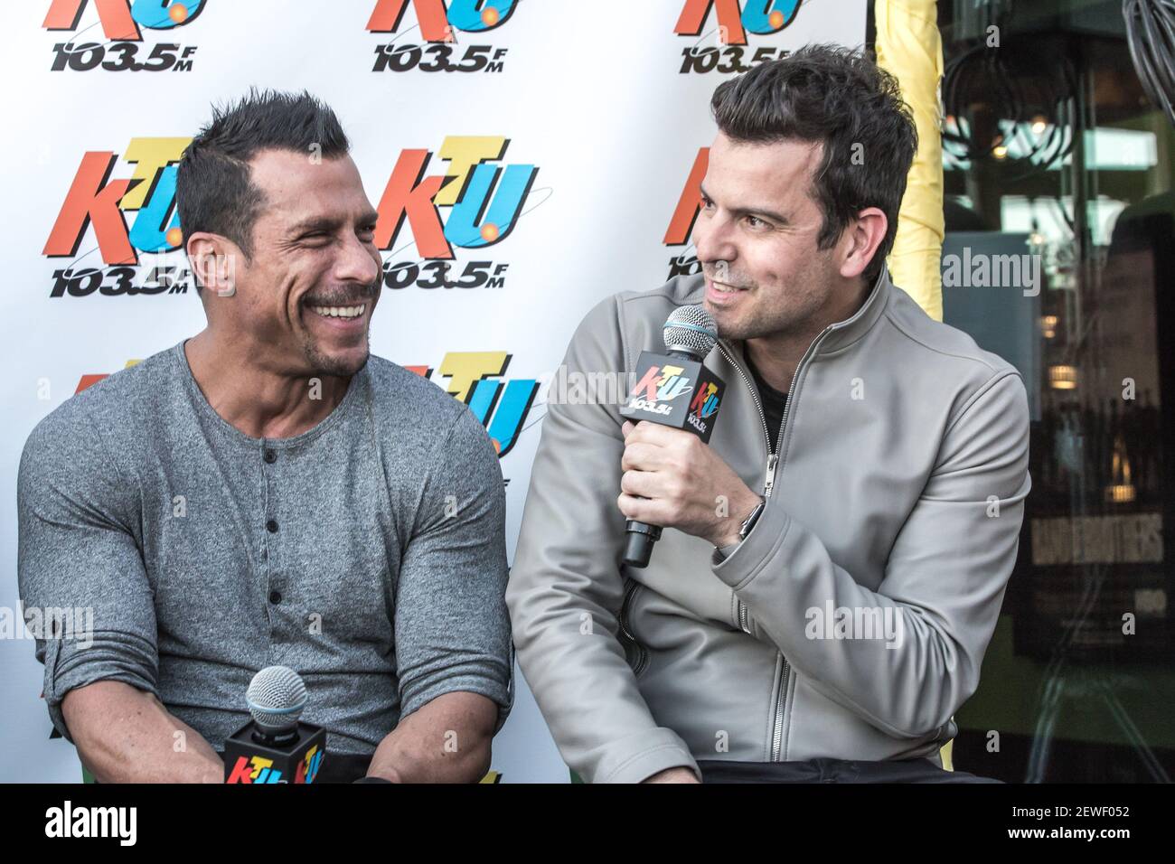Singers Danny Wood and Jodan Knight of New Kids On The Block visits ...