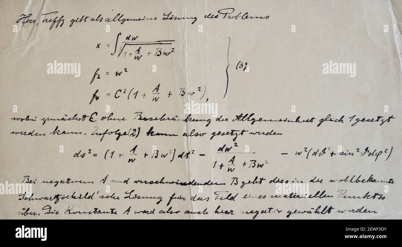 Albert Einstein manuscripts including work on theory of relativity on ...