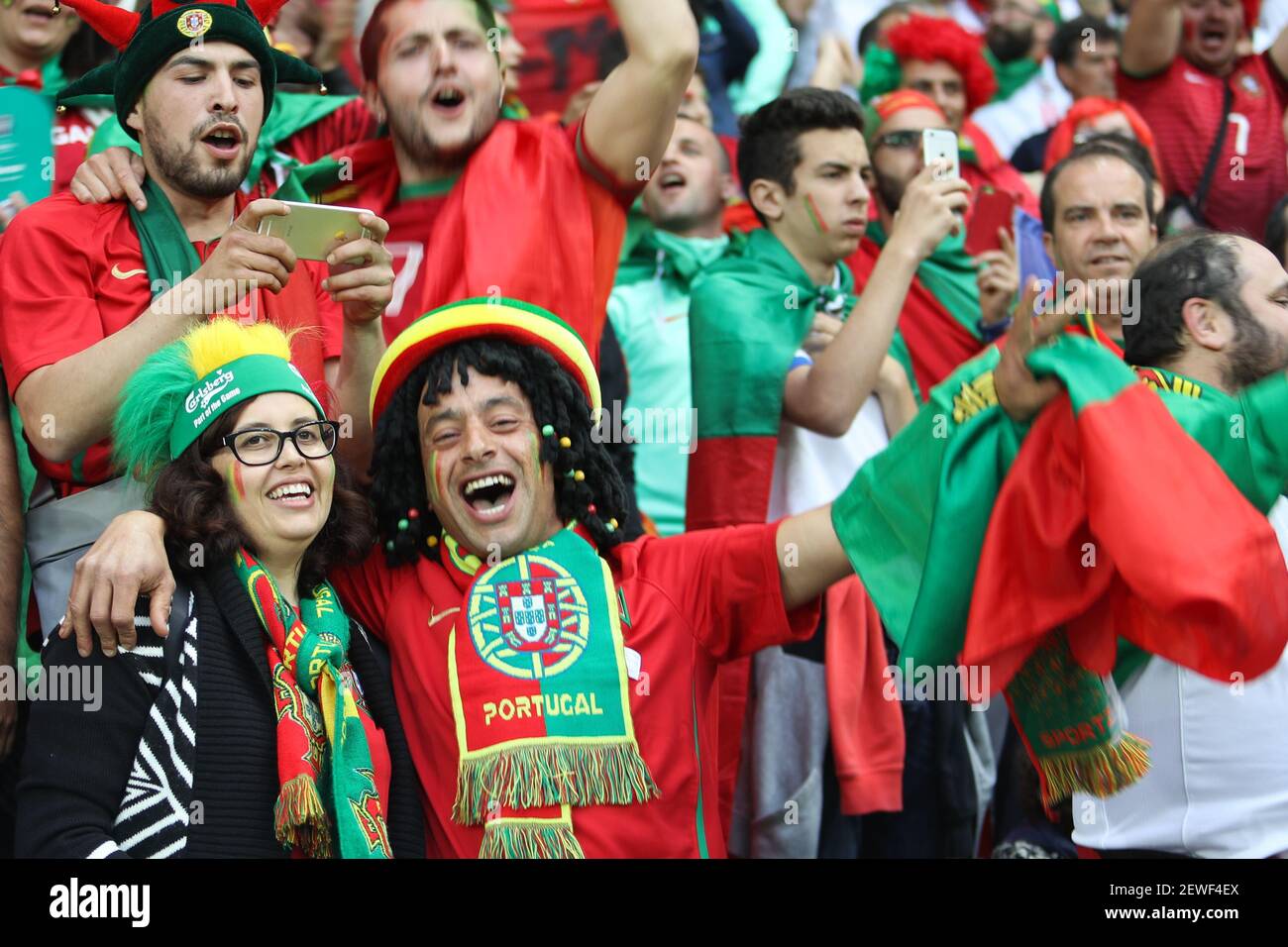 Portugal fans, Portugal - Iceland, European Football Championship, EURO ...