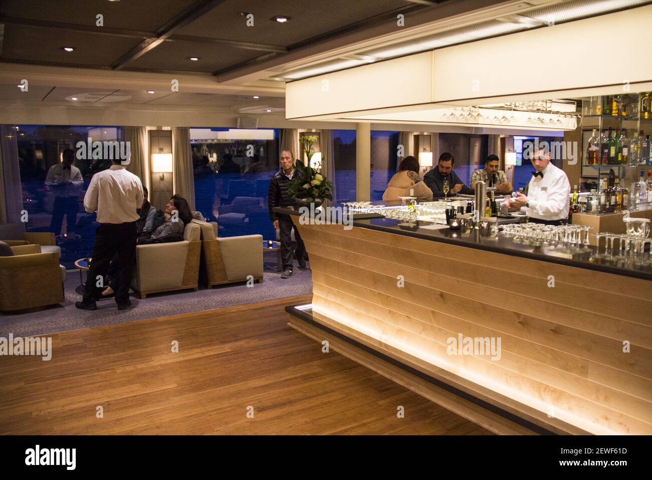 Bar onboard the Viking Alruna riverboat. (Photo by Dave G. Houser/TNS ...