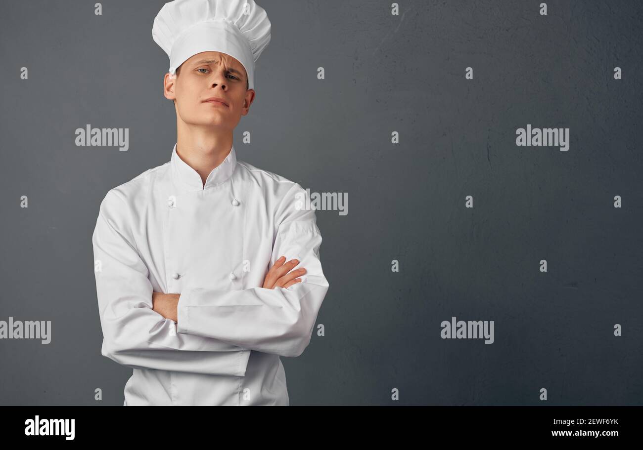 male chef cooking food hand gestures restaurant food preparation ...