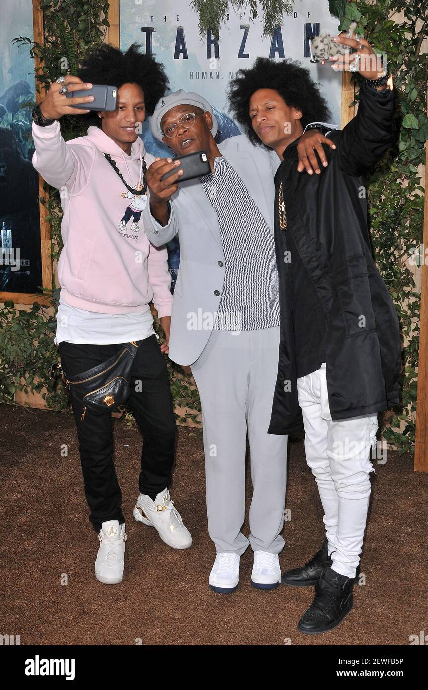 Samuel L. Jackson (center) with Les Twins - Larry Bourgeois (left) and ...