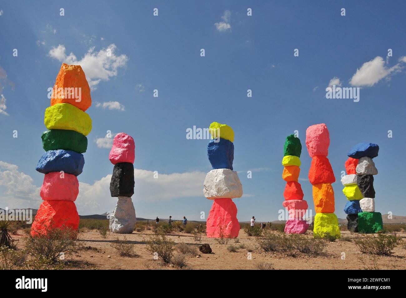 Seven Magic Mountains, a largescale public art installation by Swiss artist Ugo Rondinone in the ...