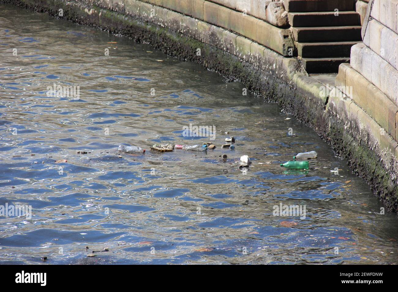Pollution is seen at the Guanabara Bay in Rio de Janeiro, on July 6 ...