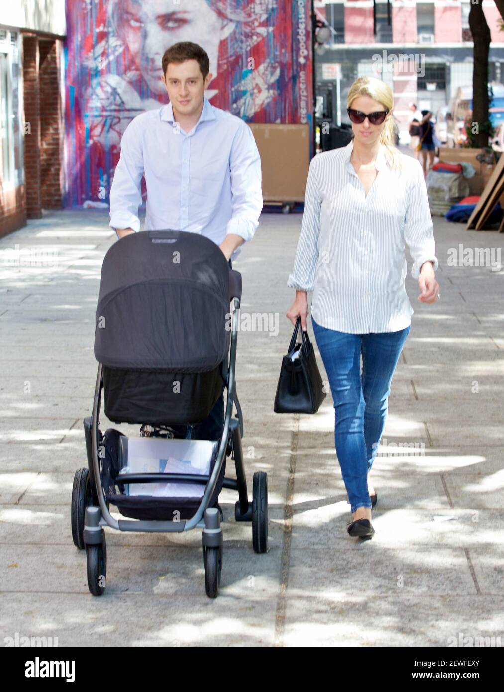 Nicky Hilton Rothschild and James Rothschild walking their new born in ...