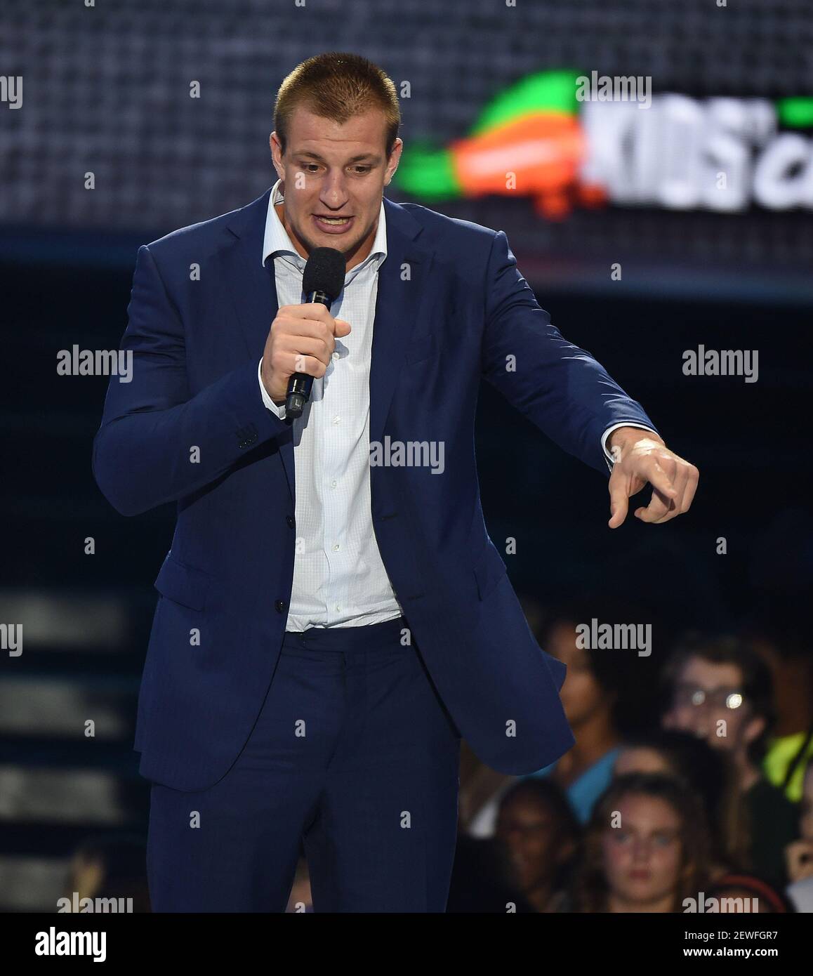 NFL player Rob Gronkowski onstage at the Nickelodeon Kids' Choice ...