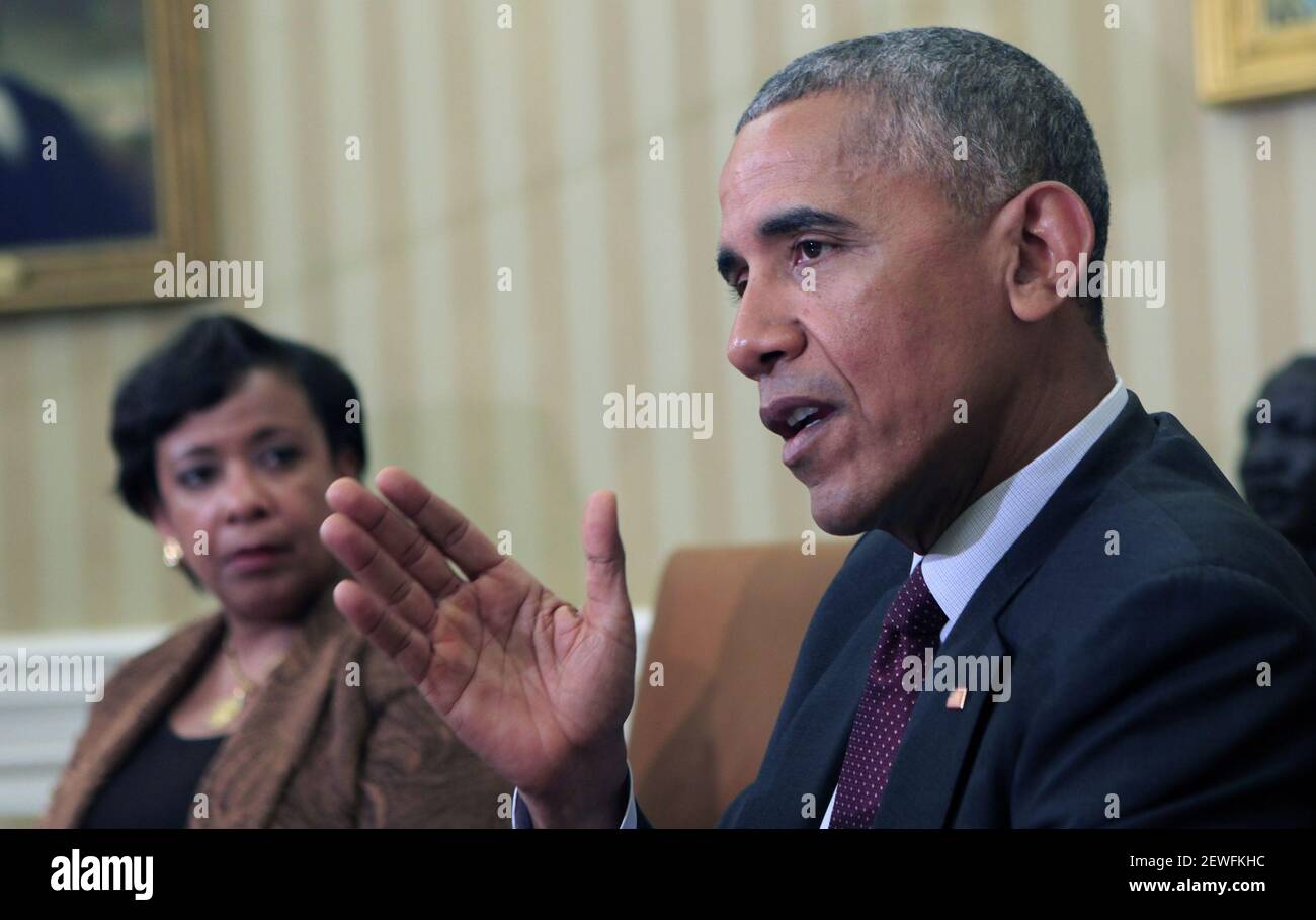 President Barack Obama meets with Attorney General Lynch in the Oval ...