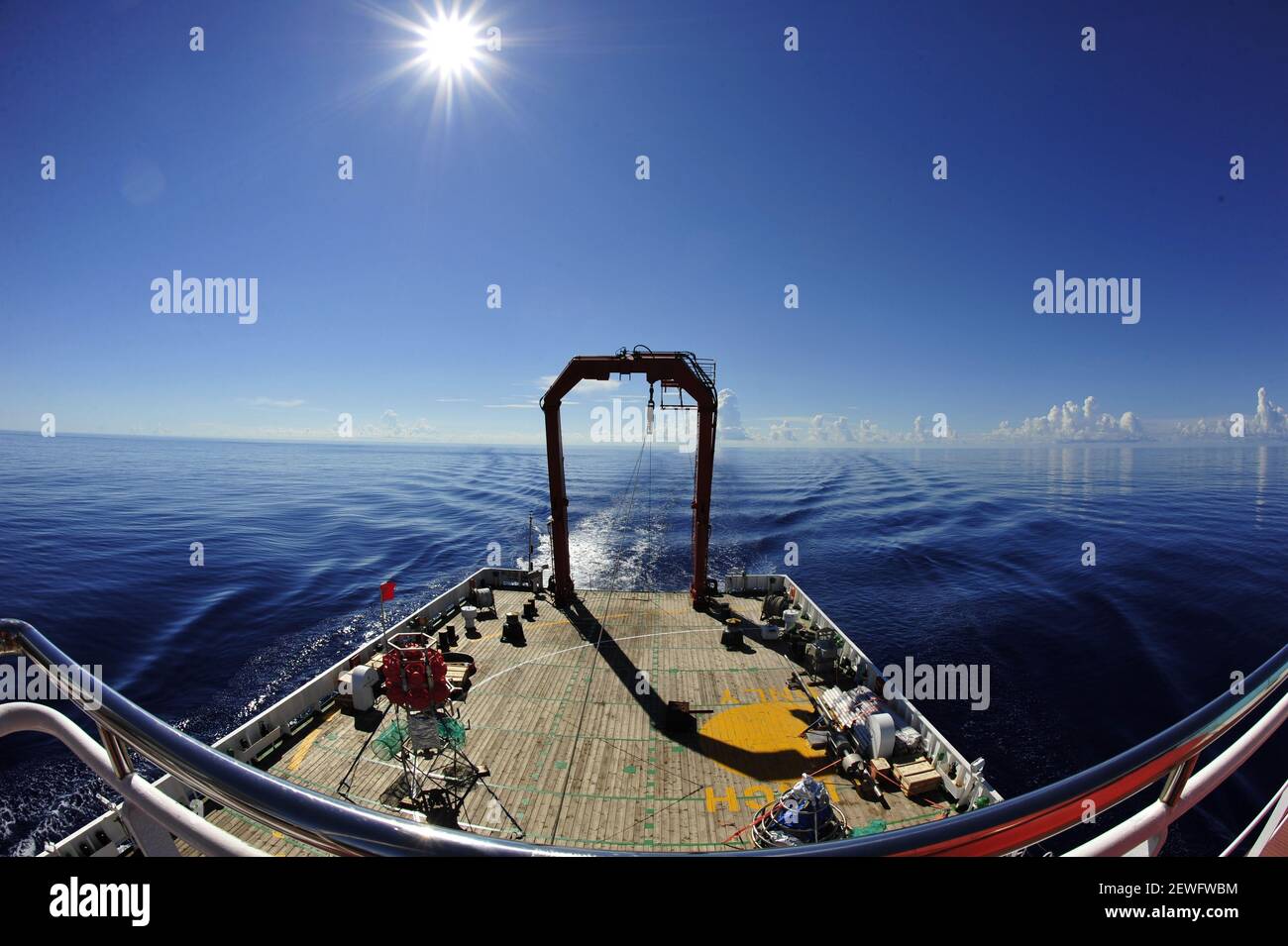 Photo taken on July 27, 2016 from Chinese deep-sea explorer ship, Zhang ...