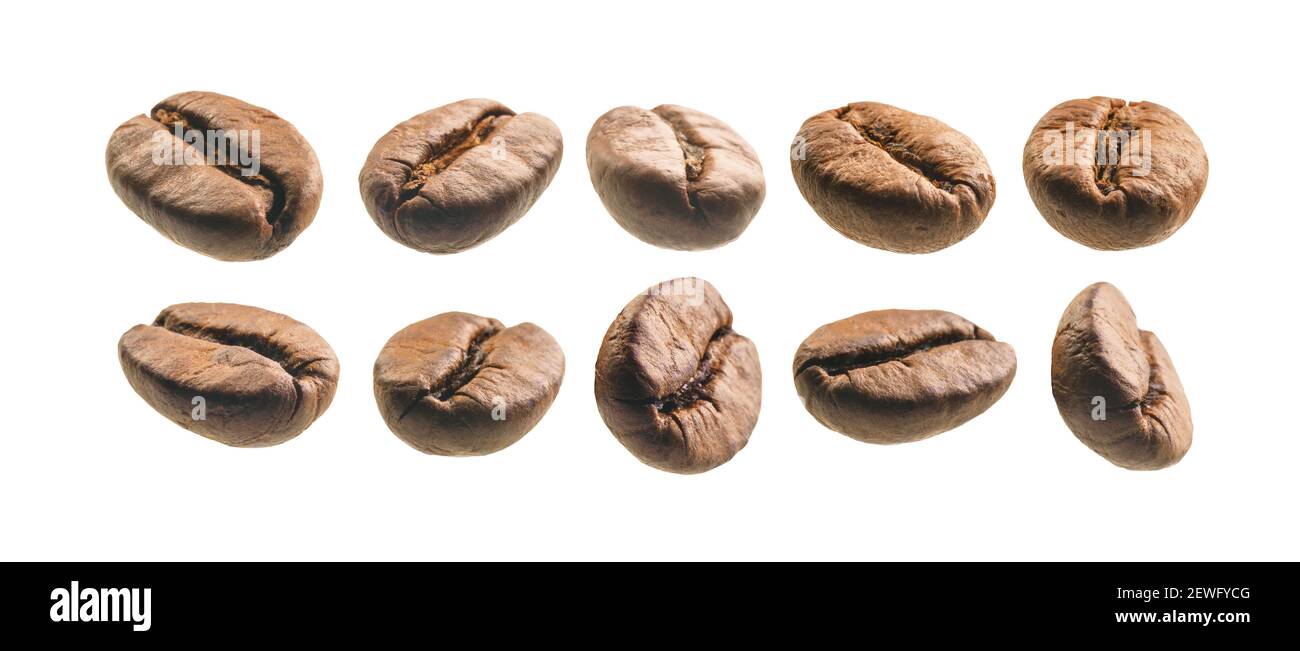 A set of coffee beans. Isolated on a white background Stock Photo - Alamy