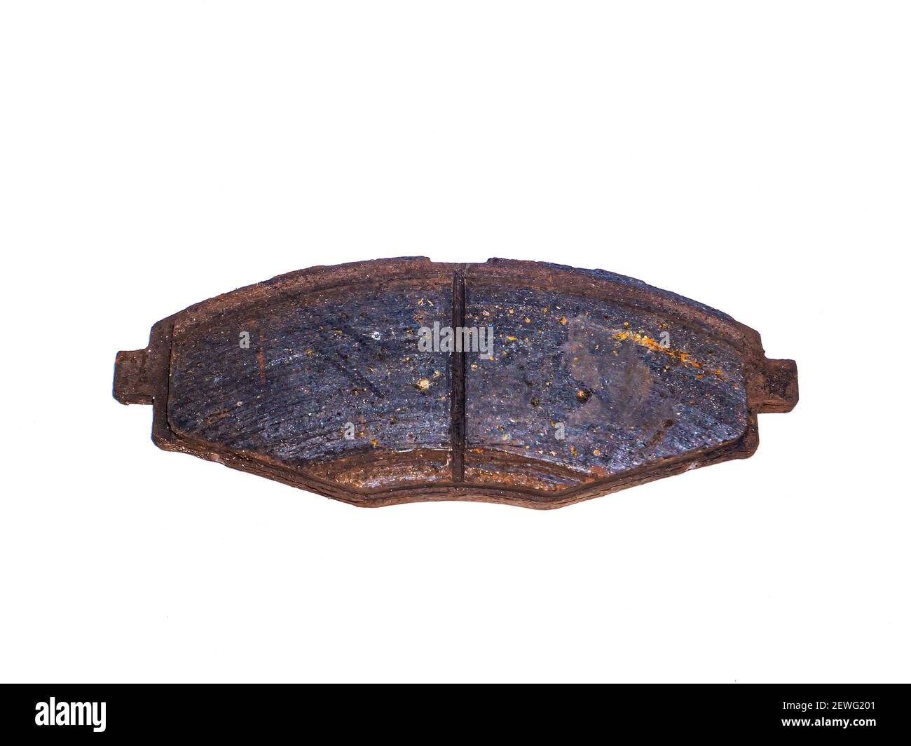 Old rusty worn out car brake shoe on a white background. Brake shoe ...