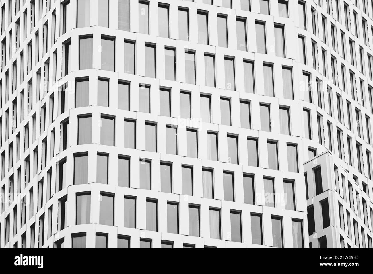 A modern contemporary high-rise building exterior details with abstract ...