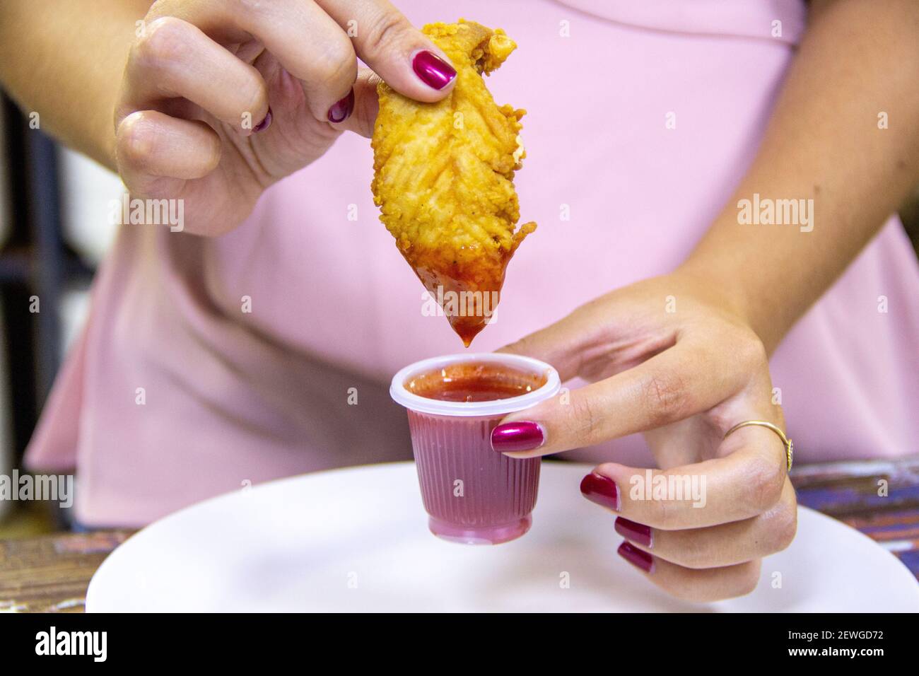 Chicken nugget dipping hi-res stock photography and images - Alamy