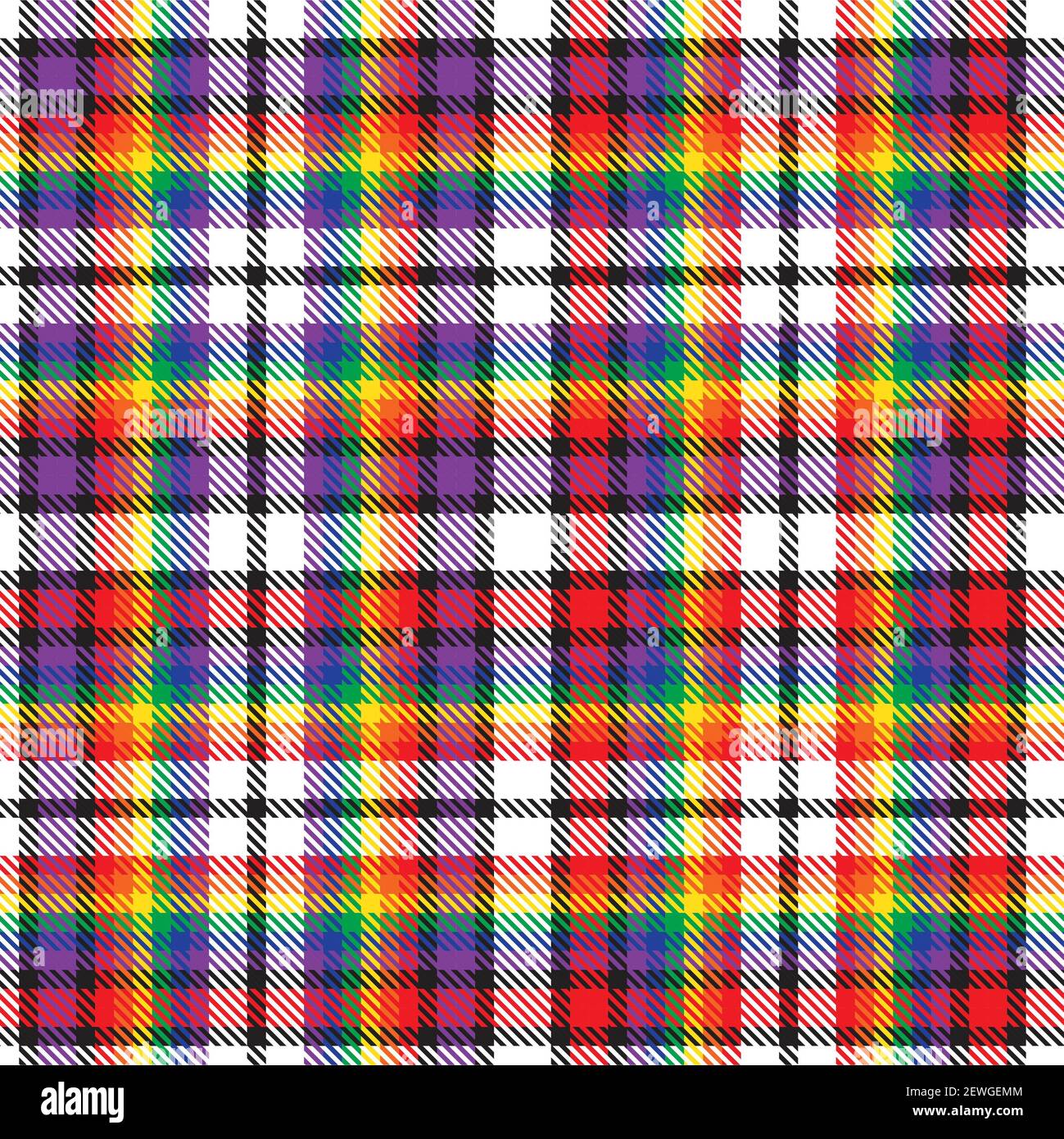 Rainbow Plaid, checkered, tartan seamless pattern suitable for fashion ...
