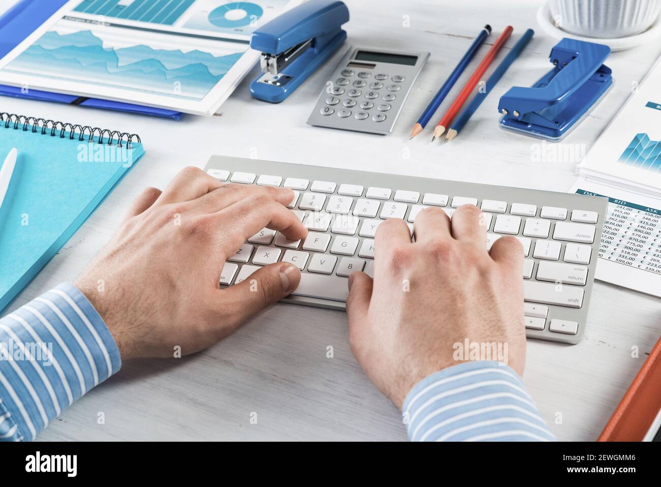 office work at the computer Stock Photo - Alamy