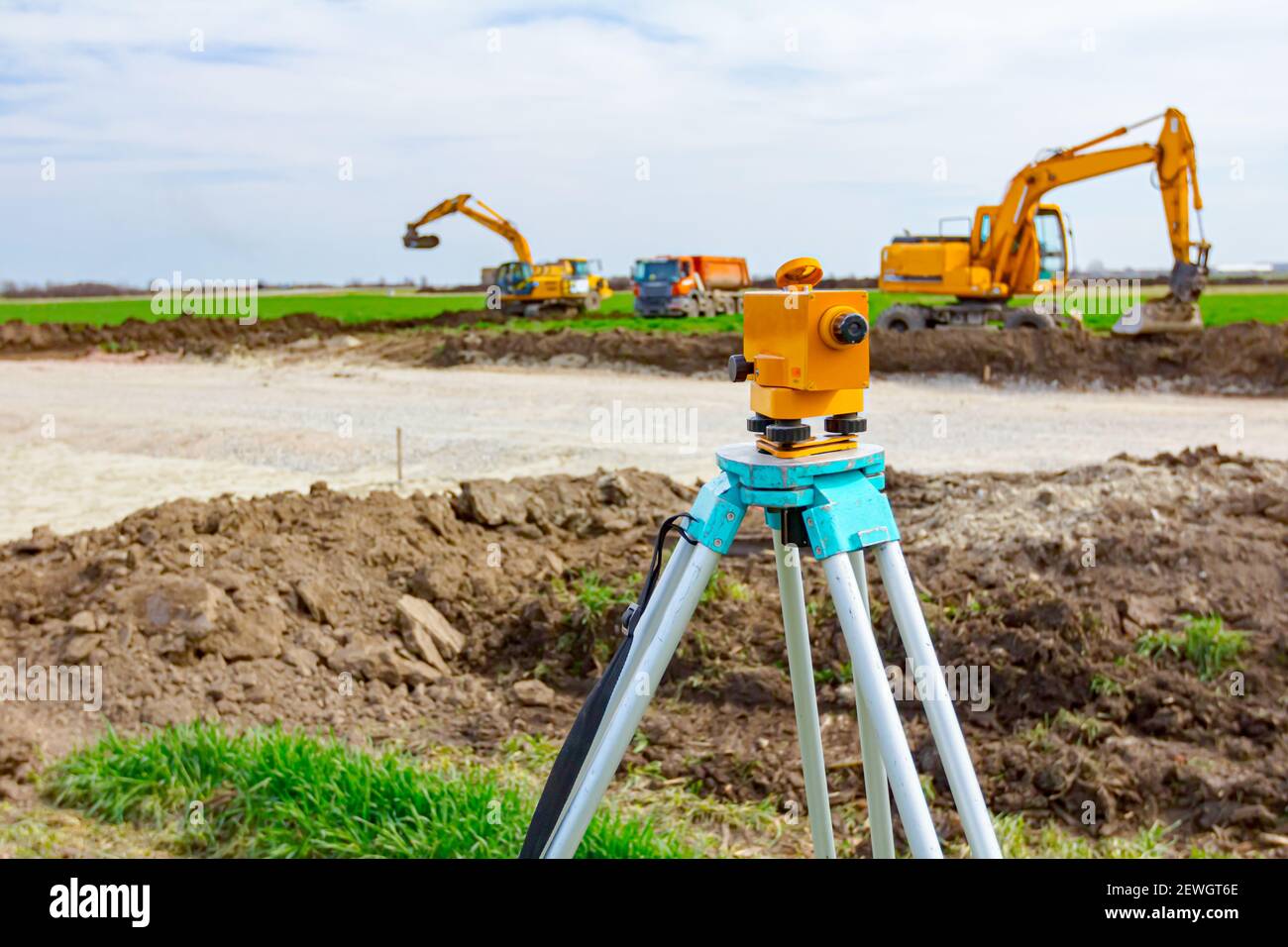 Surveyor instrument is for measuring level on construction site ...