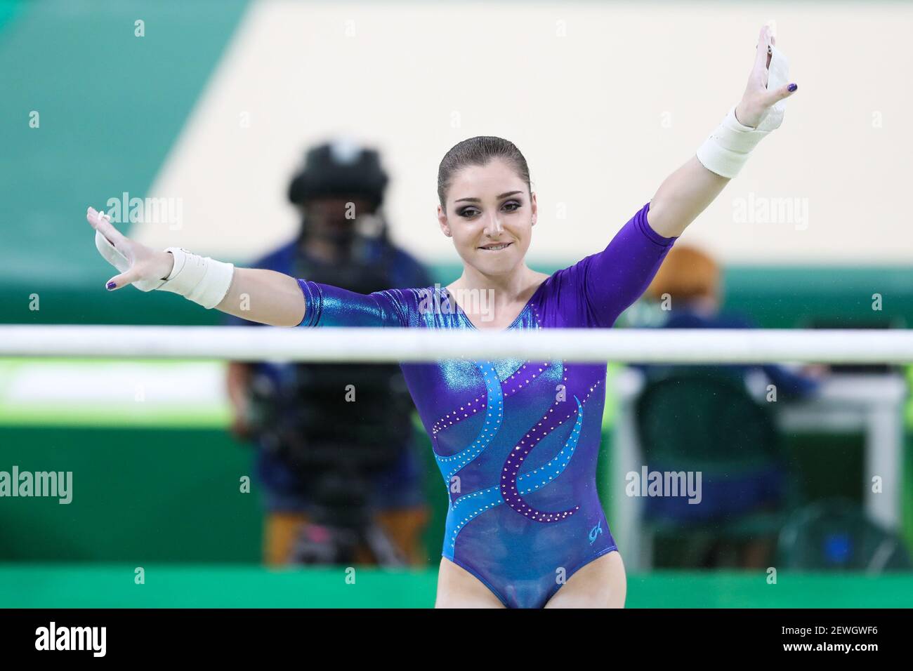 (160809) -- RIO DE JANEIRO, Aug. 9, 2016 (Xinhua) -- Aliya Mustafina of ...